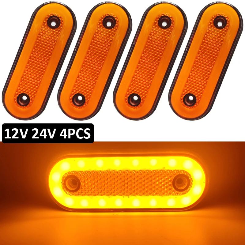 4pcs-12V-24V-LED-Truck-Side-Marker-Light-Trailer-Lights-Reflector-Van ...