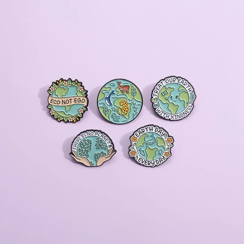 Eco Not Ego Enamel Pins Protect The Earth Environment Lapel Badge ...