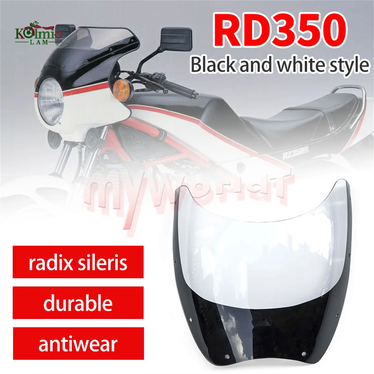 Fit-For-Yamaha-RD350LC-RZ350-1981-1986-Motorcycle-Windshield-Windscreen ...