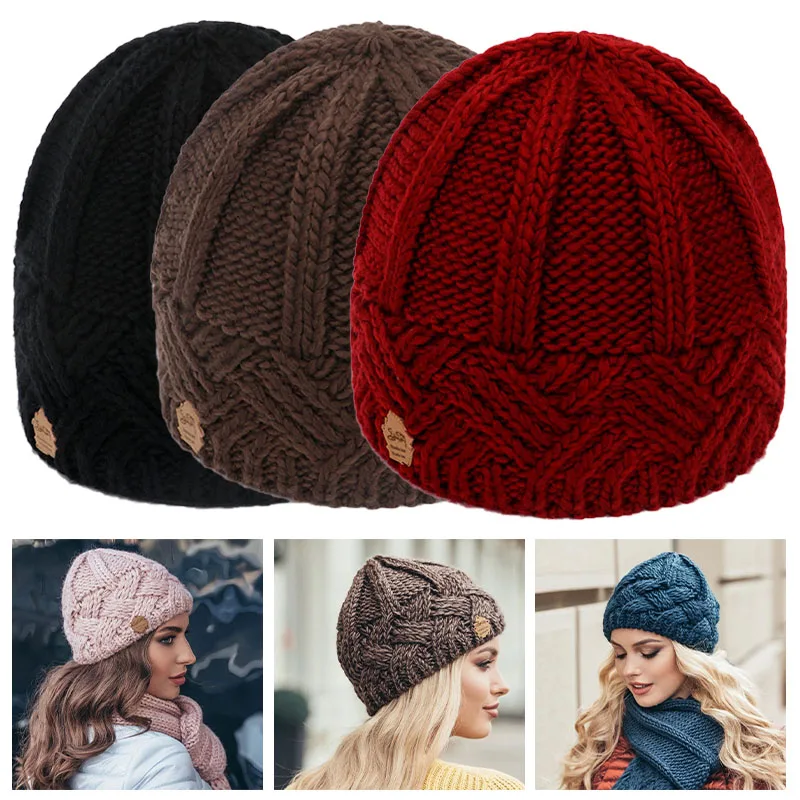 2024-Fashion-Autumn-Winter-Knitted-Beanies-For-Women-Girls-Bonnet-Solid ...