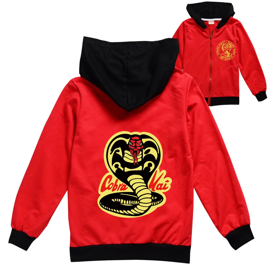 New-Cobra-Kai-Clothes-Kids-Jacket-with-Zipper-Boys-Cartoon-Print-Long ...