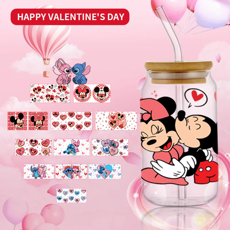 San-Valent-n-Mickey-Minne-Stitch-Angel-Cartoon-Mouses-And-Friend-16oz-liberbey-Glass-Wrap ...