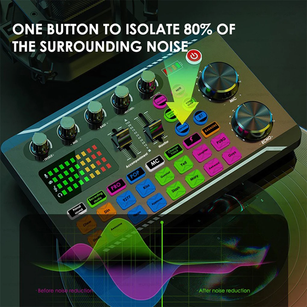 F998 Sound Card Broadcast Cards DJ Board Console Amplifier Studio Kit ...