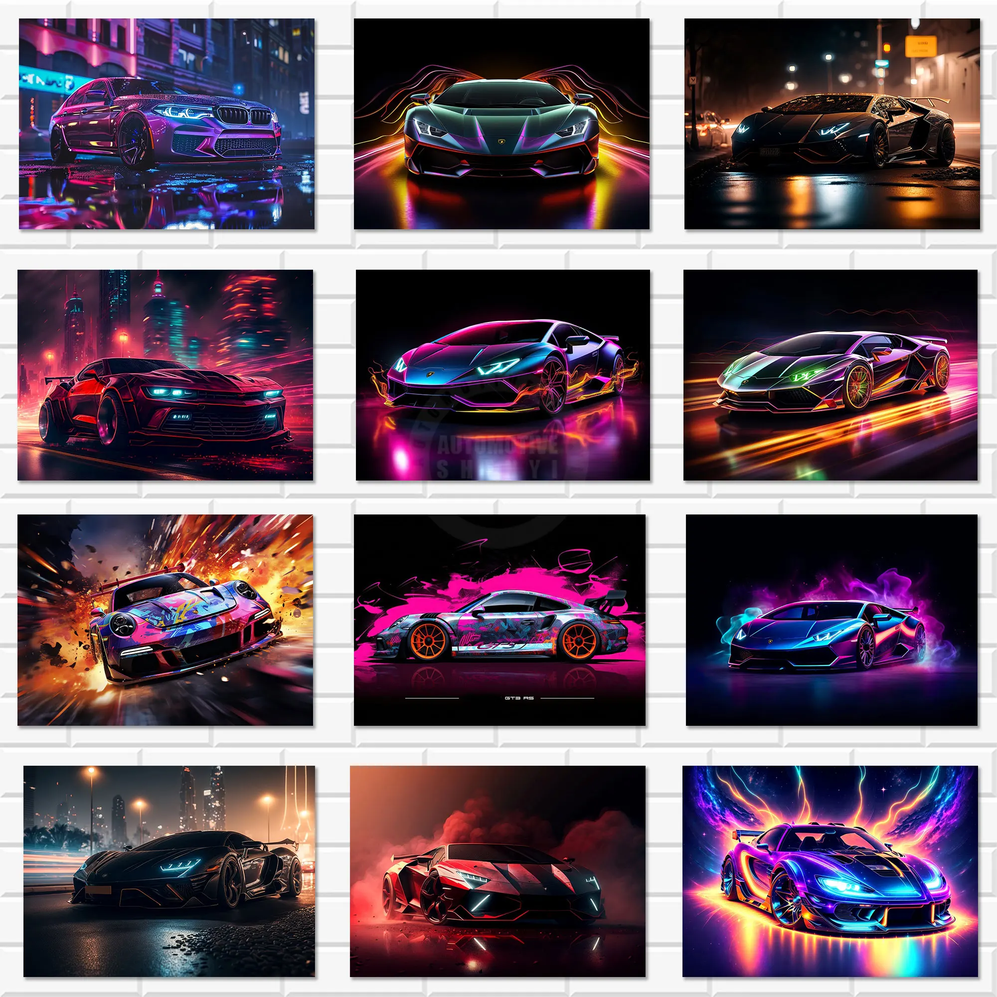 Modern-Graffiti-Racing-Car-GT3-Pop-Art-Poster-Canvsa-Print-Painting ...