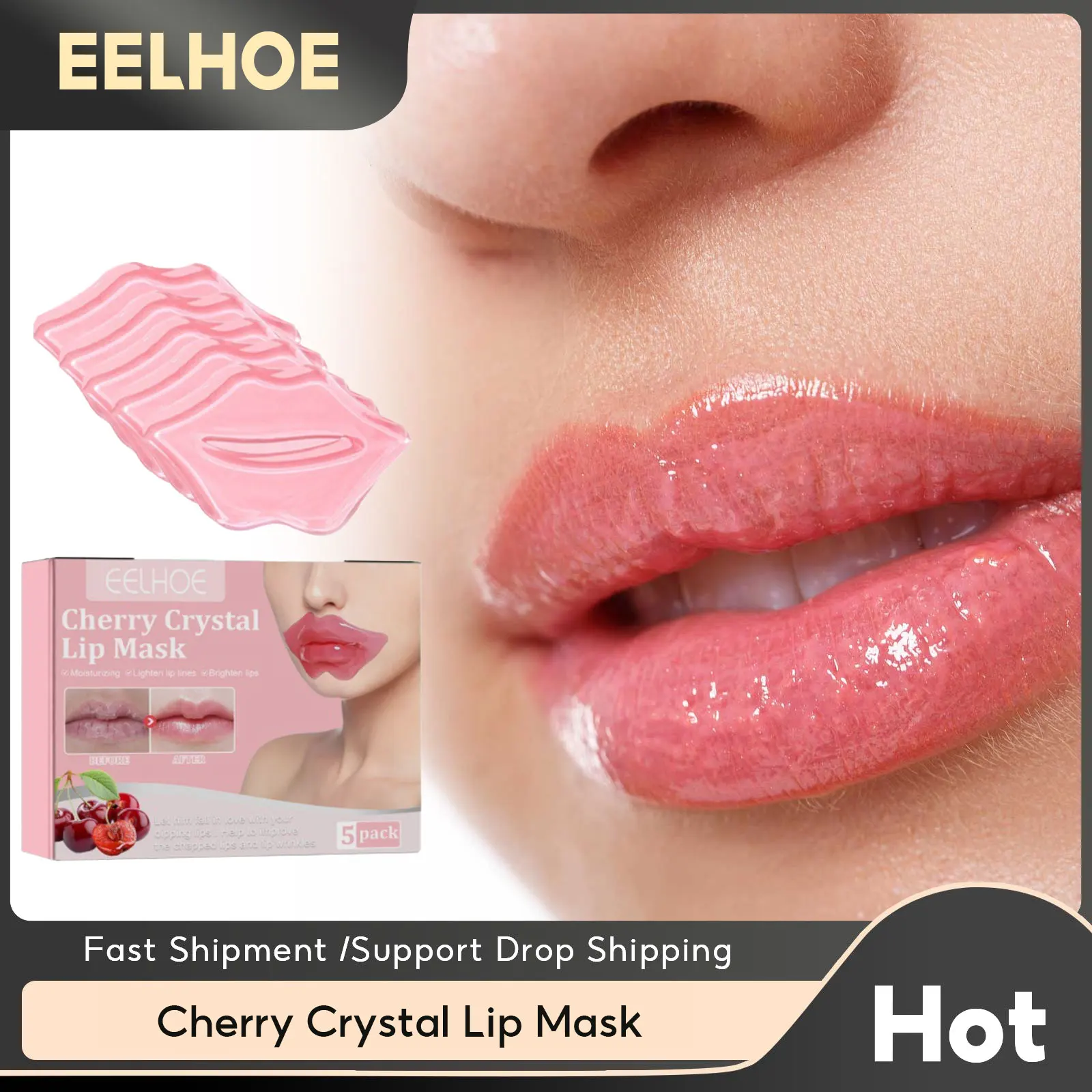 Collagen-Lip-Mask-Cherry-Crystal-Lip-Care-Fade-Lip-Lines-Moisture-Repair-Cracks-Patches-Gel ...