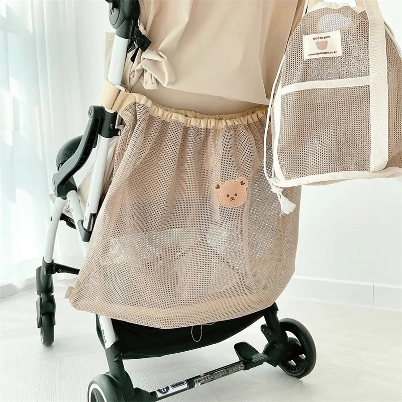 Reusable Stroller Hanging Bag Summer Mesh Stroller Bag Nappy Organizer ...