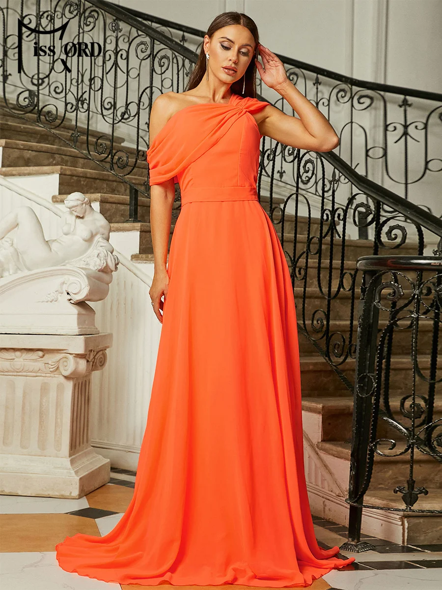 Missord-vestido-de-fiesta-de-l-nea-A-exquisito-vestido-de-noche-naranja ...