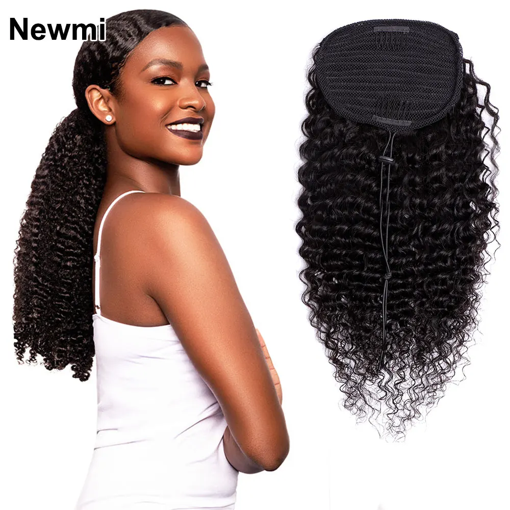 Deep-Wave-Ponytail-Extensions-Human-Hair-for-Women-Natural-Black-Deep ...