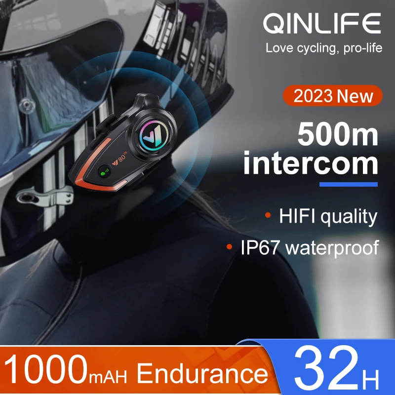 QINLIFE-Y80-Bluetooth-Capacete-Intercom-Headset-imperme-vel-BT ...