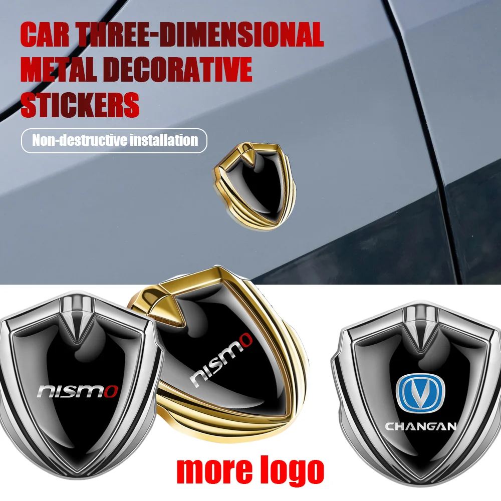 1PCS 3D Metal Car Side Fender Sticker Shield Emblem Badge Logo for ...