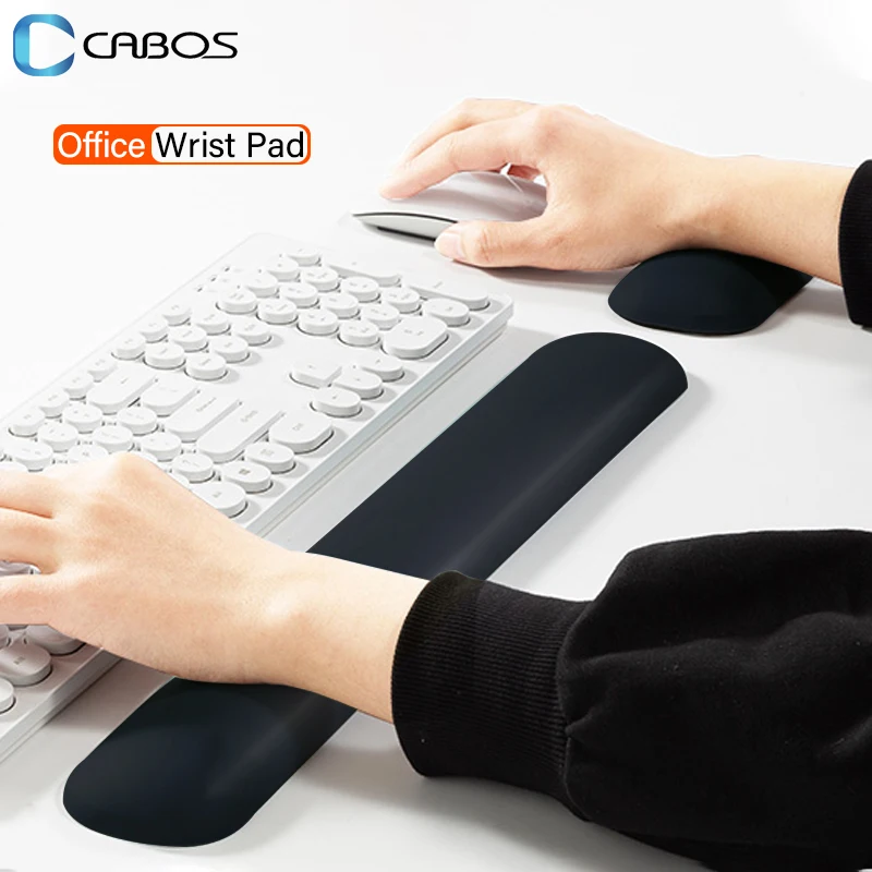 Office-Keyboard-Mouse-Pad-With-Wrist-Rest-Non-slip-Soft-Rubber-Wrist ...