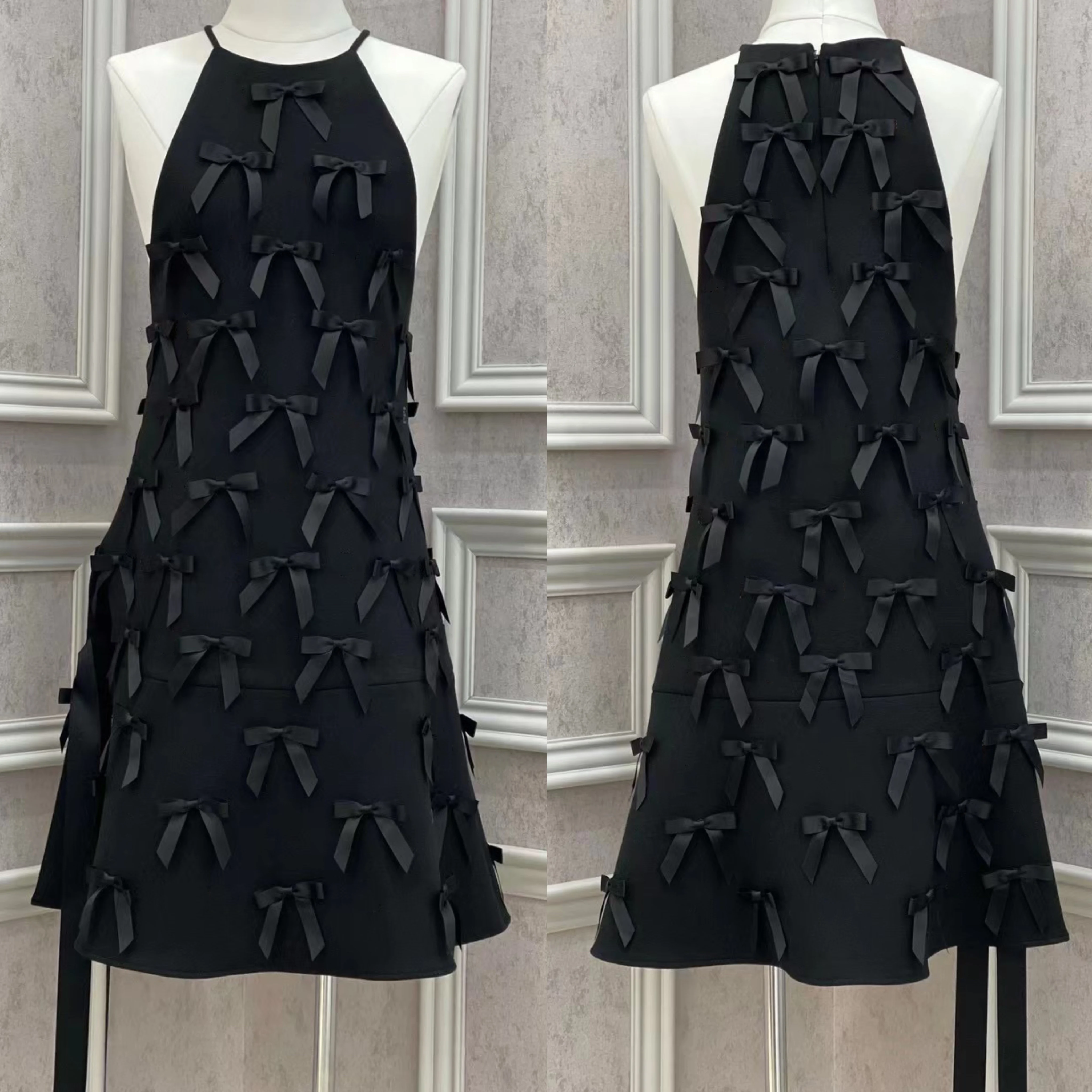 Fashion Women Bowknot One Piece Black Party Dress, Women Popular One ...