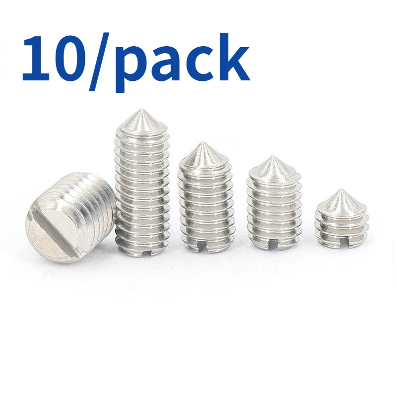 Stainless Steel Slotted Head Cone Point Grub Set Screws 10pcs/lot M1.6 ...