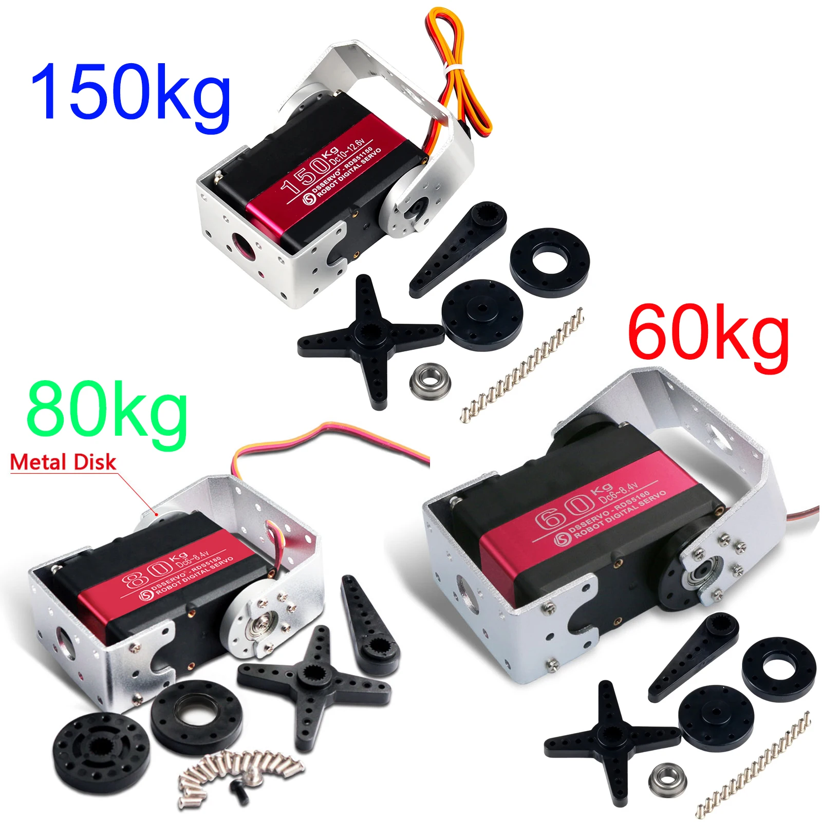 HV-Robotic-Servo-150kg-80kg-60kg-Metal-Gear-Digital-Servo-Double-Shaft ...