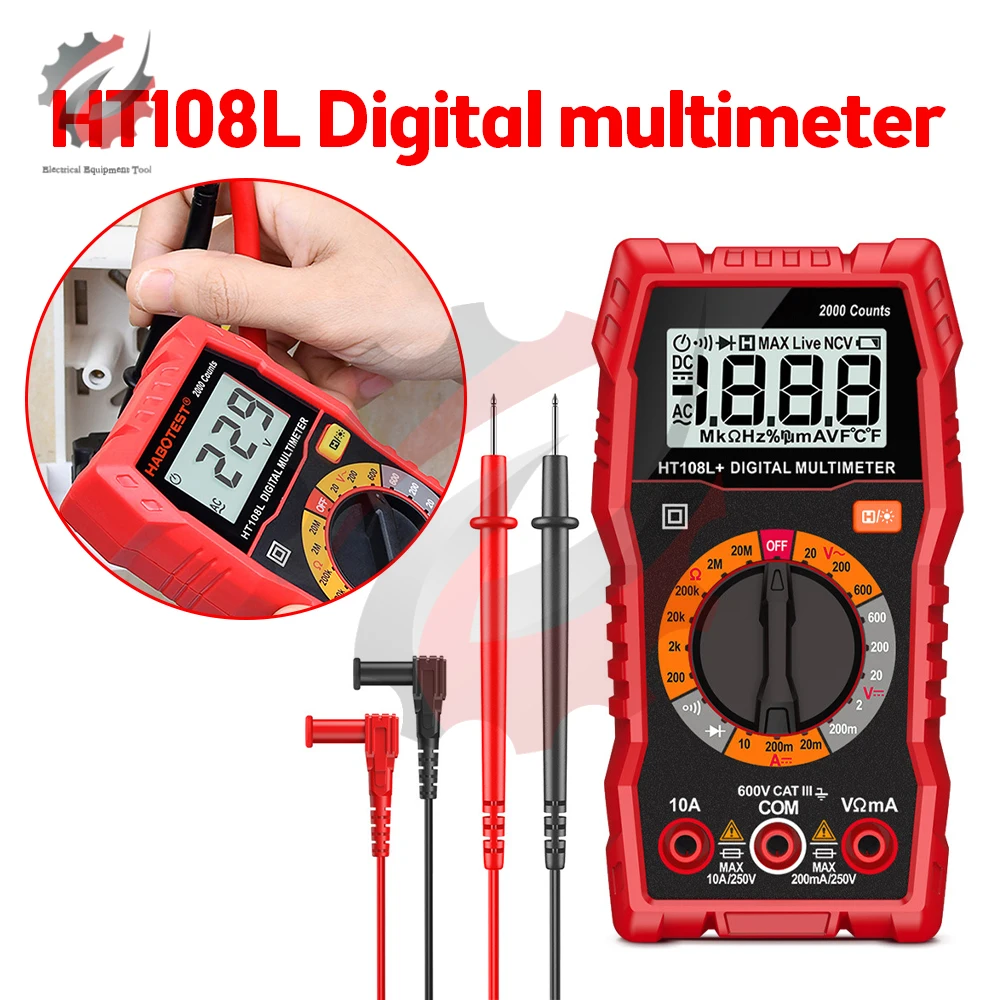 HT108L High Precision Digital Multimeter True-RMS 600V 10A AC DC ...