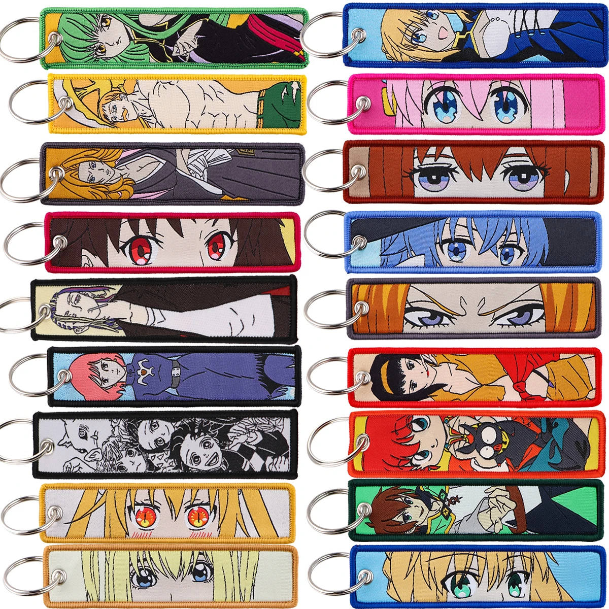 Cool-Anime-Key-Tag-Collection-Embroidery-Key-Chain-For-Motorcycles-Cars ...