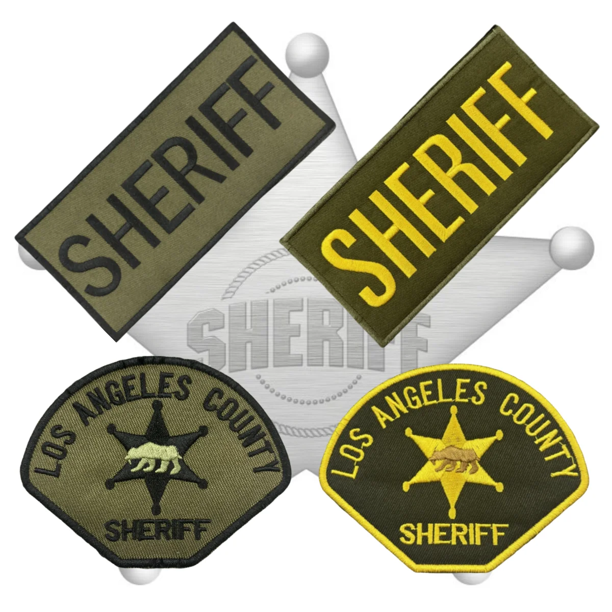 US-SHERIFF-Badge-Handmade-Embroidered-Patches-Hook-Loop-Security-Identification-Morale-Emblem ...