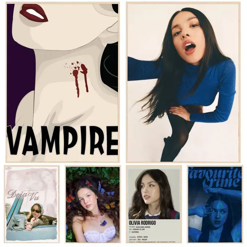 Singer Olivia Rodrigo Vampire Posters Kraft Paper Vintage Poster Wall ...