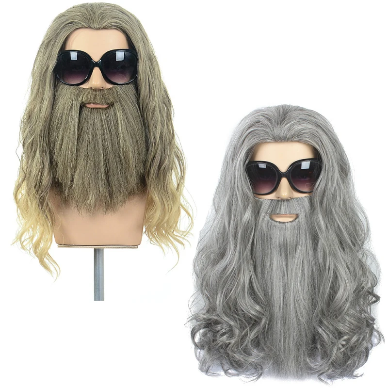 Peluca-de-Cosplay-de-Gandalf-Thor-para-hombre-pelo-largo-y-rizado-sint ...