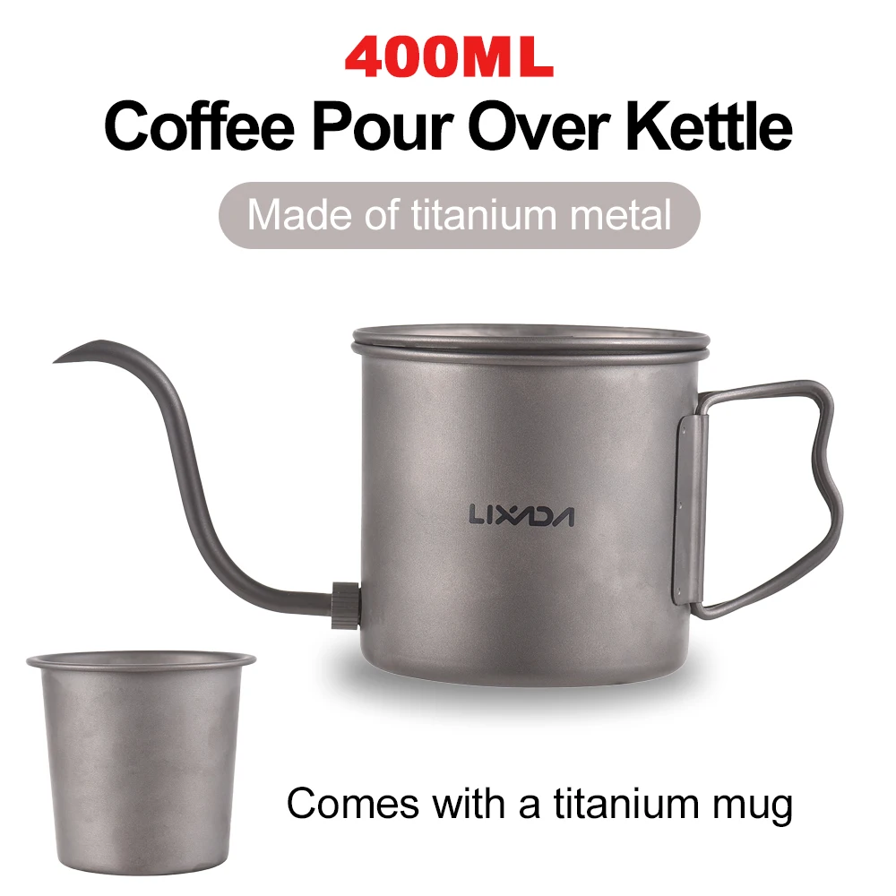 LIXADA-400ml-Titanium-Pour-Over-Coffee-Kettle-Foldable-Handle-Gooseneck-Ti-Coffee-Pot-Portable ...
