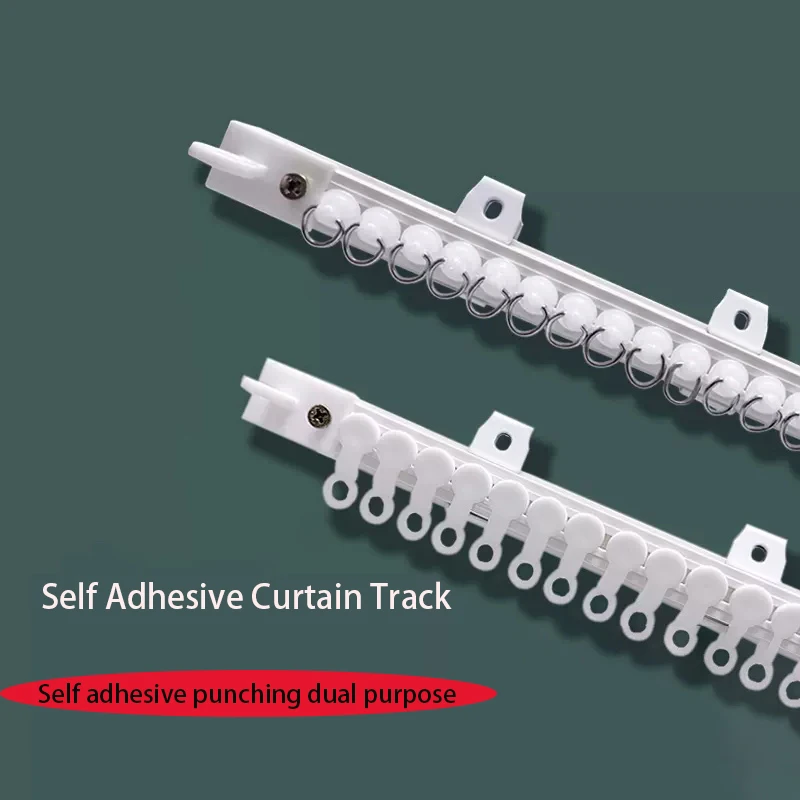 Self-Adhesive-Punching-Dual-Purpose-Curtain-Track-Nano-Silent-Curtain ...