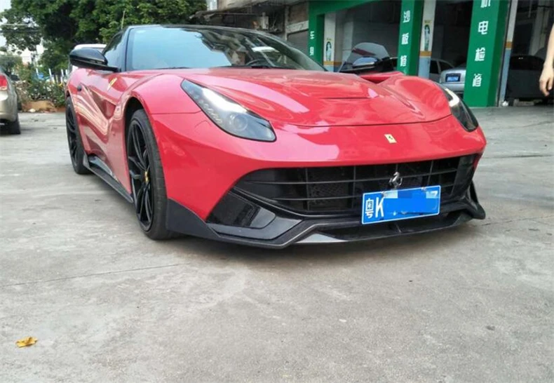 For Ferrari F12 2013-NO REAL Carbon Fiber Front Lip Splitters Diffuser ...