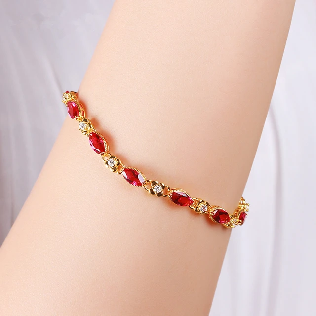 Gold Bracelets With Ruby