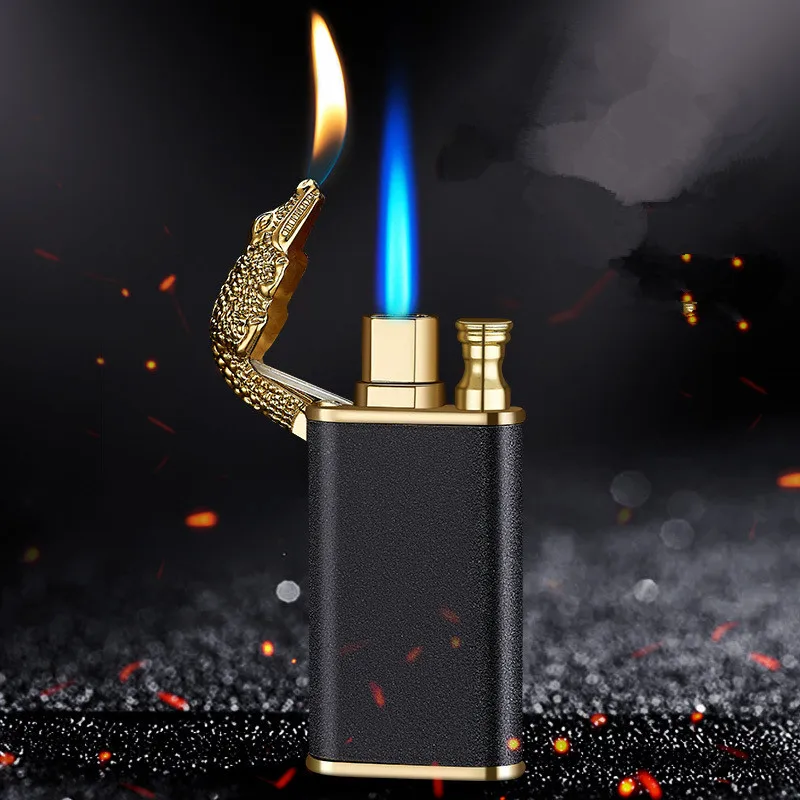 Metal-Double-Fire-Lighter-Direct-Turbo-Torch-Jet-Flame-Lighter ...