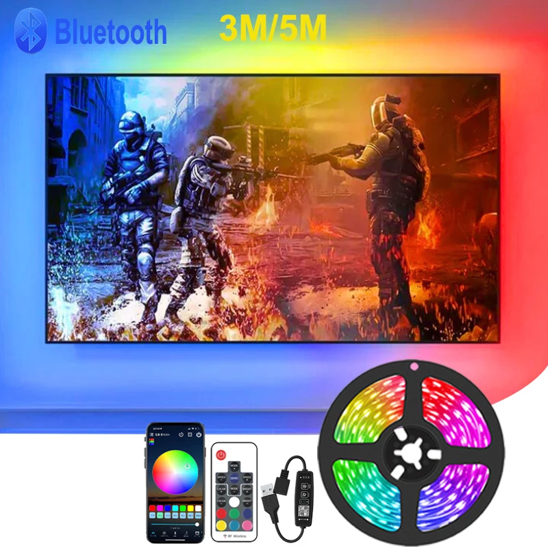 USB-Bluetooth-Music-RGB-Led-Strip-Lights-For-TV-Backlight-Ambilight ...