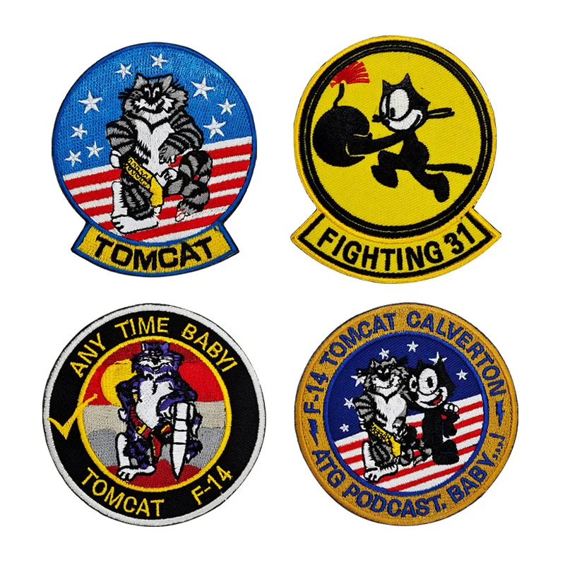 VF-31Tomcat F-14 Tactical Cat US Felix Squadron Embroidered Patches ...