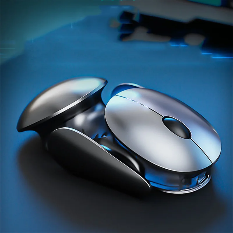 New 2.4G Wireless Metal Mouse Rechargeable Type-C Optical Gamer Mice ...
