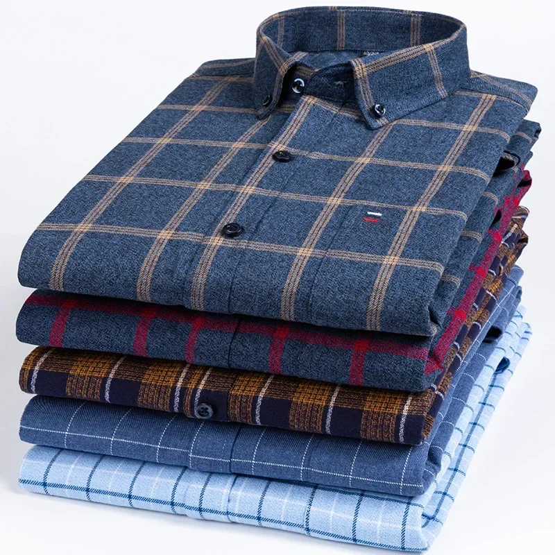 Camicia-a-quadri-da-uomo-in-puro-cotone-manica-lunga-Regular-Fit-uomo ...
