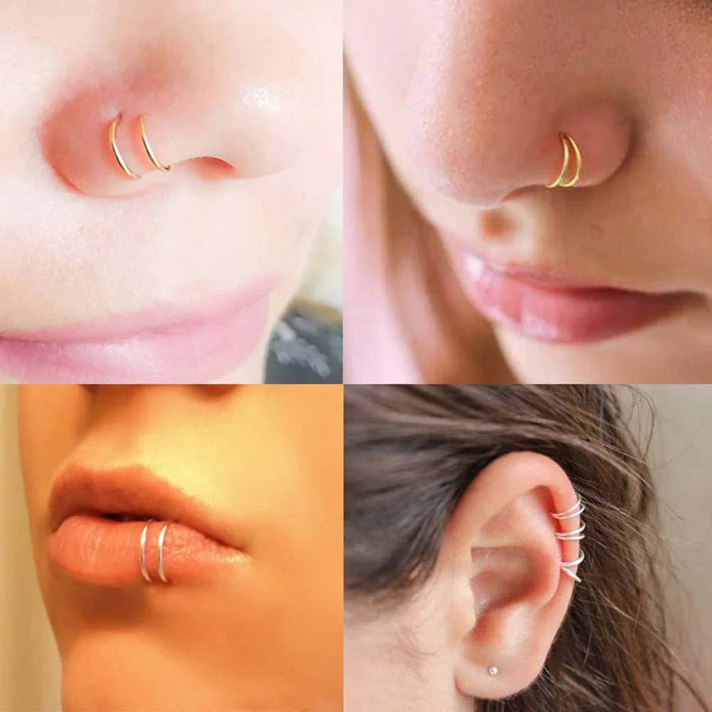 Conch Piercing Double Ring