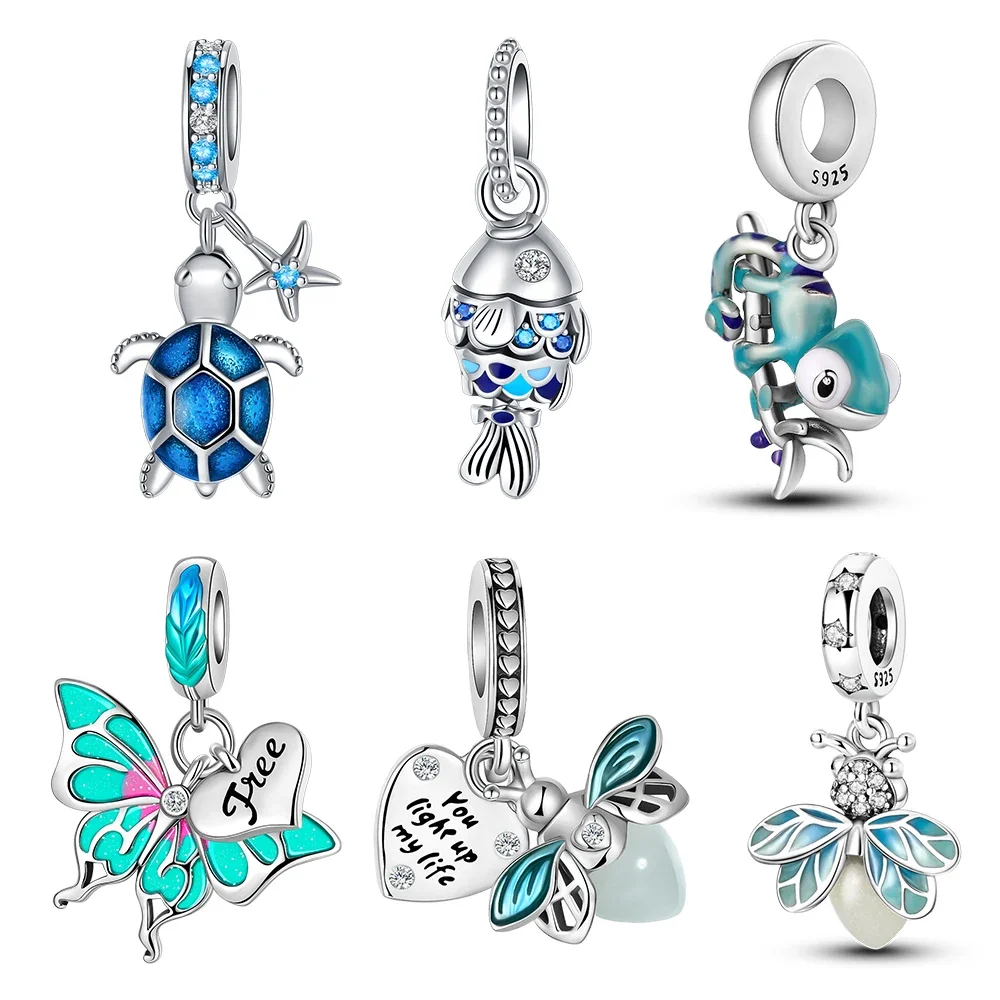 Charms-Fit-Pandora-925-Original-Bracelets-Chameleon-Luminous-Firefly ...