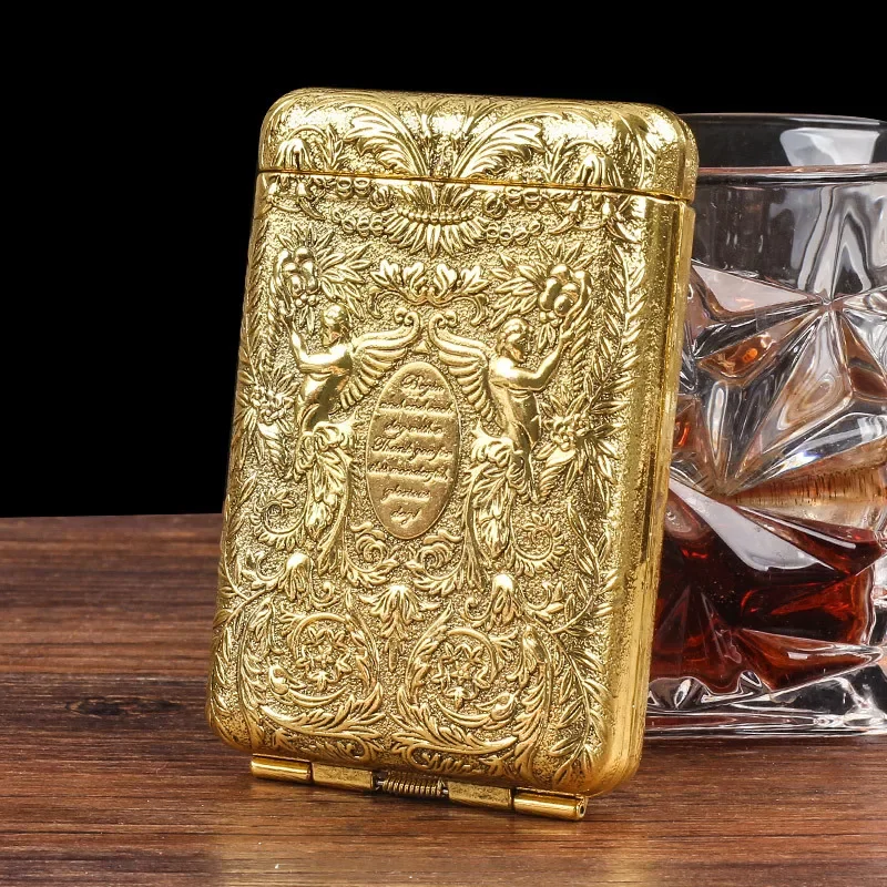New Luxurious Cigarette Holder Retro Carved Cigarette Case Metal Pocket ...
