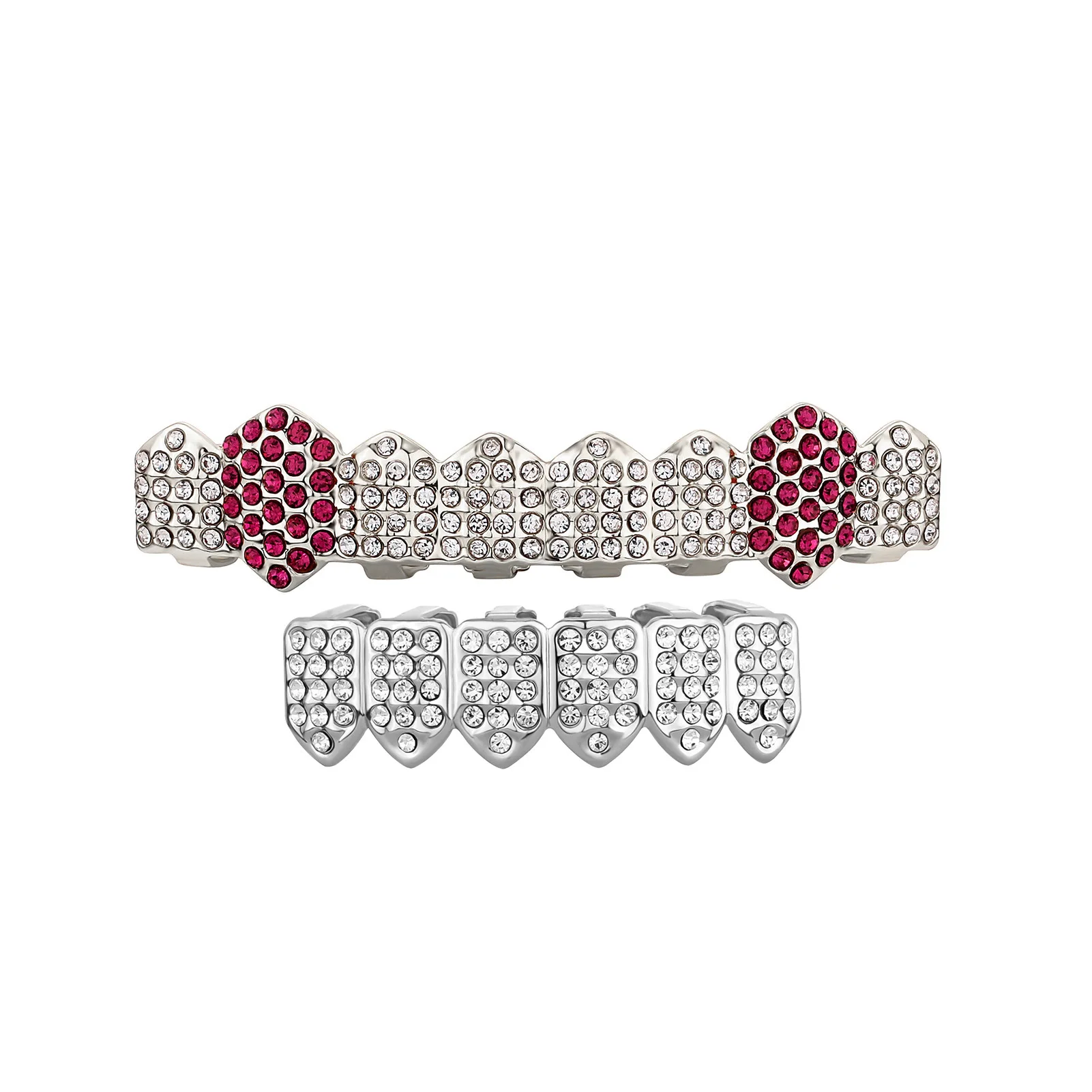 Hip-Hop-Teeth-Grills-Top-Bottom-Iced-Out-Bling-Grillz-Dental-Shiny ...