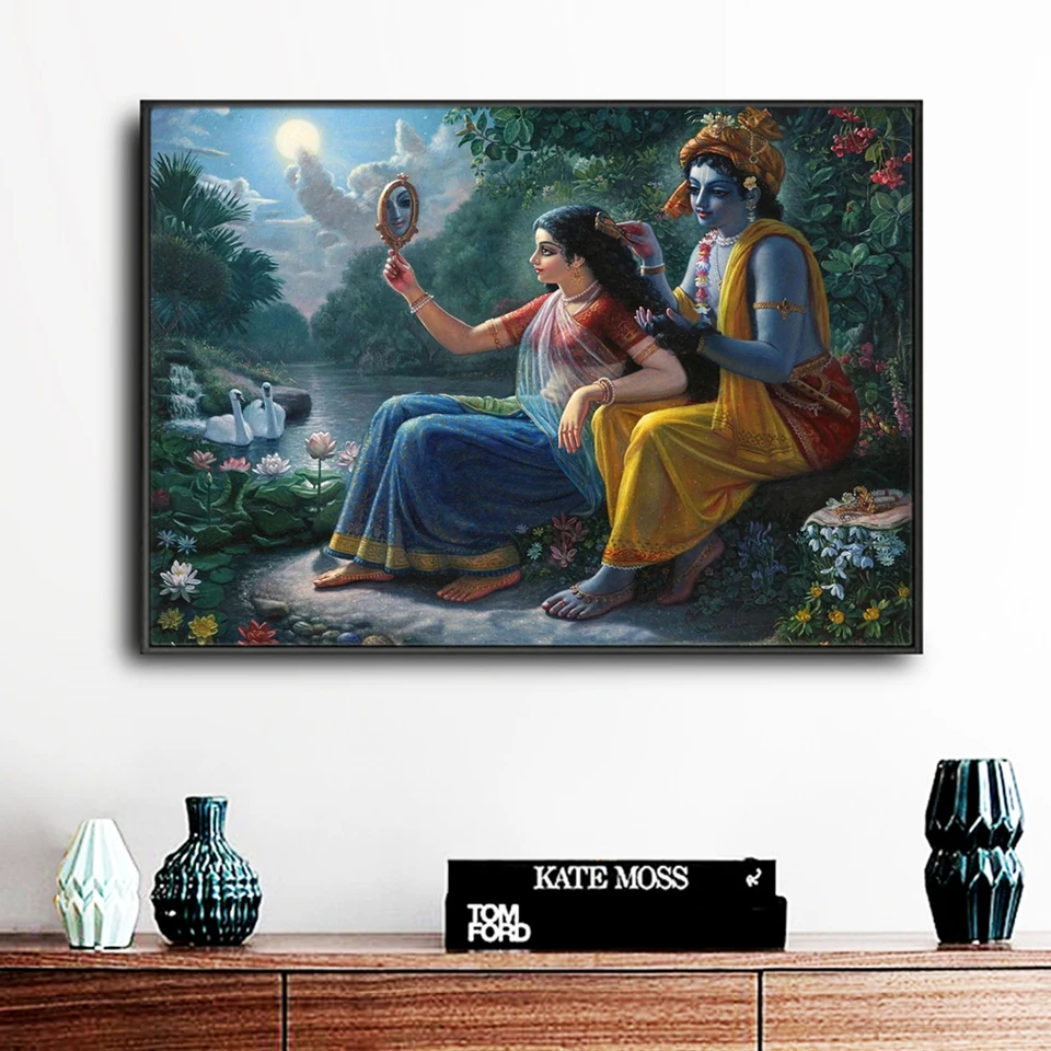 Abstract Radha Krishna Oil Paintings