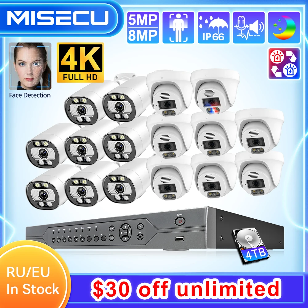 MISECU-16CH-4K-5MP-8MP-POE-Security-Camera-System-AI-Face-Detect ...