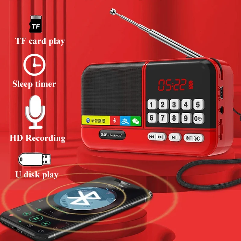 Mini-Radio-Portable-FM-Receirver-Wireless-Bluetooth-Speaker-TF-Card-USB ...