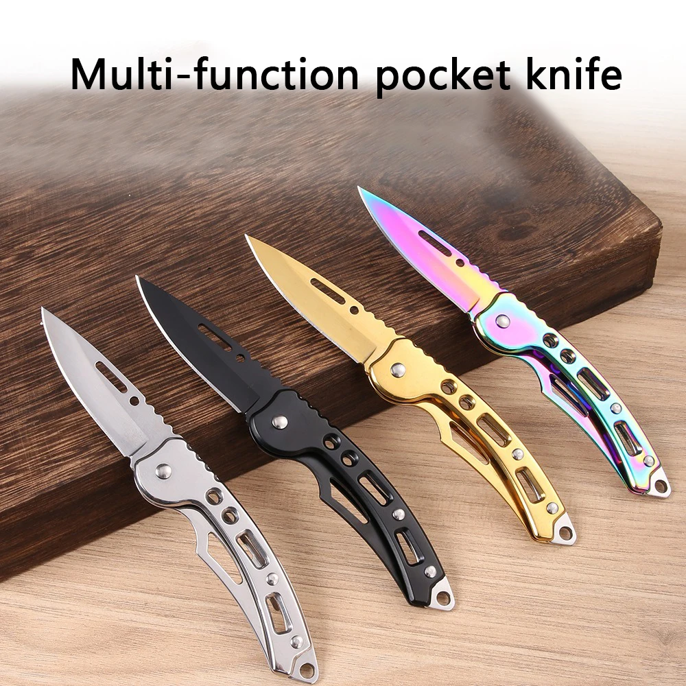 Stainless-Steel-Keychain-Folding-Knife-Outdoor-Carrying-Knife-Mirror-Sharp-Pocket-Knife-Fruit ...