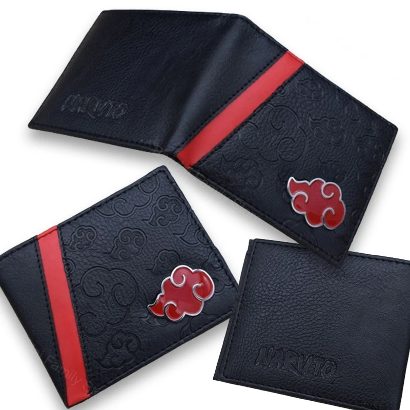 Naruto-Wallet-Anime-Akatsuki-Red-Cloud-Men-Short-Purse-Credit-ID-Card ...