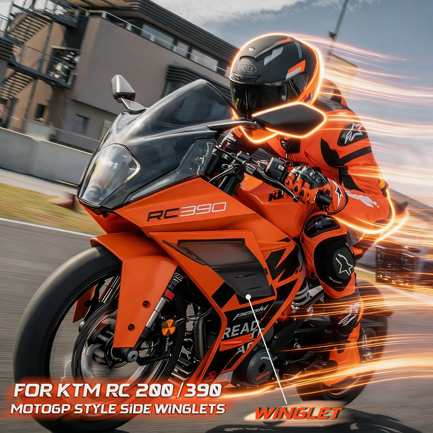 NEW Motorcycle Fairing Fixed Wing FOR KTM RC 200 RC 390 MotoGP Style ...