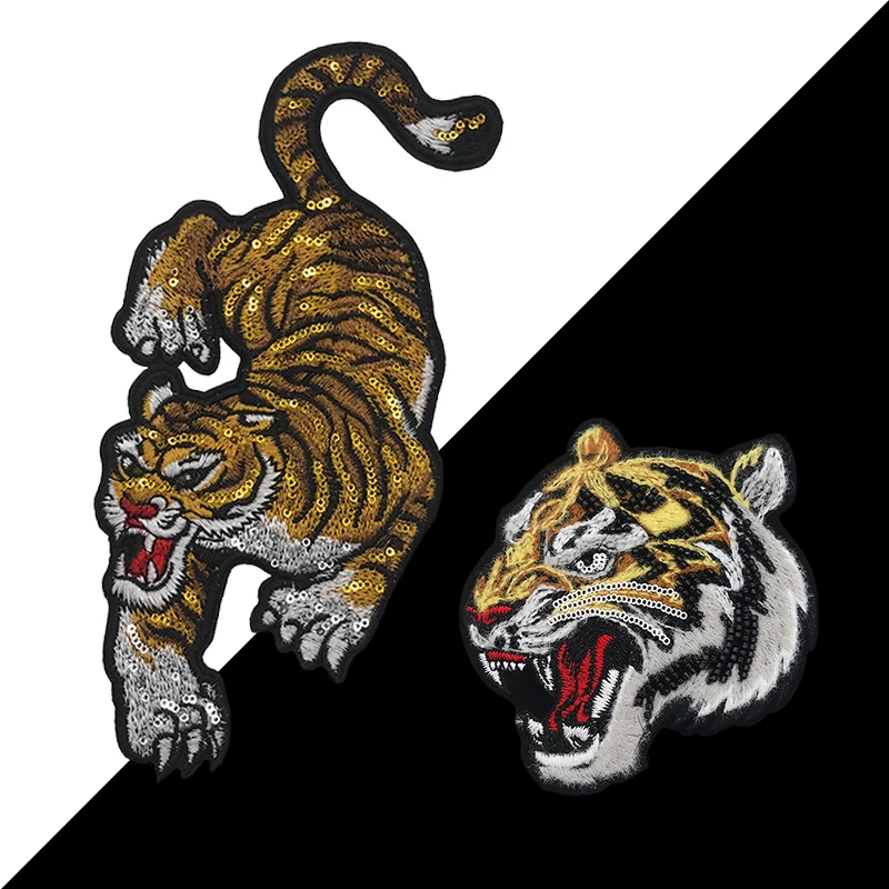 1Pcs-Fashion-Embroidered-Applique-Gorgeous-Patches-for-Clothing-Hat-Jeans-Bags-DIY-Sequin-Tiger ...