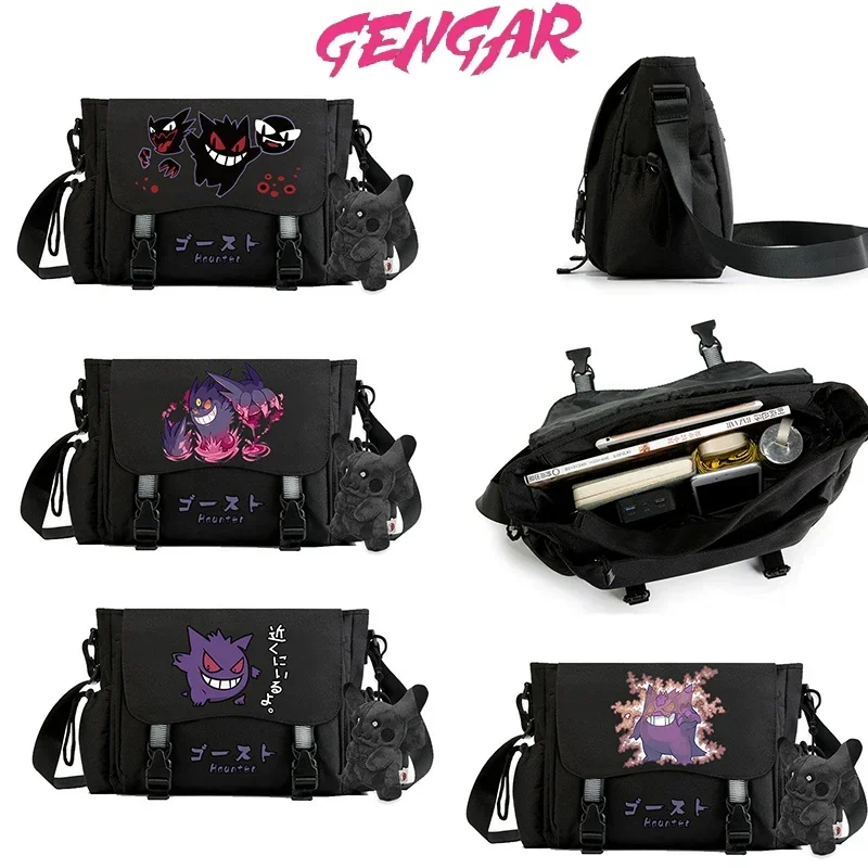 Mochila-de-hombro-cruzada-de-Pok-mon-Gengar-para-hombre-morral-escolar ...
