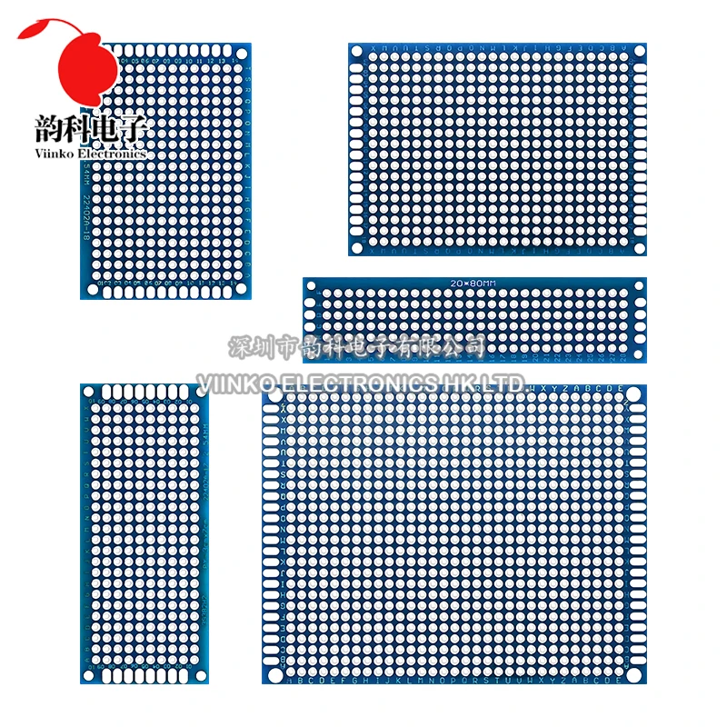 5/10PCS PCB Prototype Board Blue 2x8cm 3x7cm 4x6cm 5x7cm 7x9cm Double ...