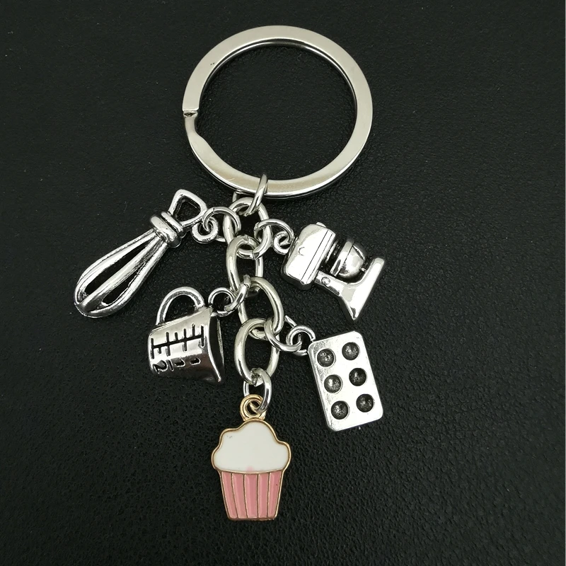 New Dessert Keychain Baking Key Ring Cake Egg Beater Blender Measuring ...