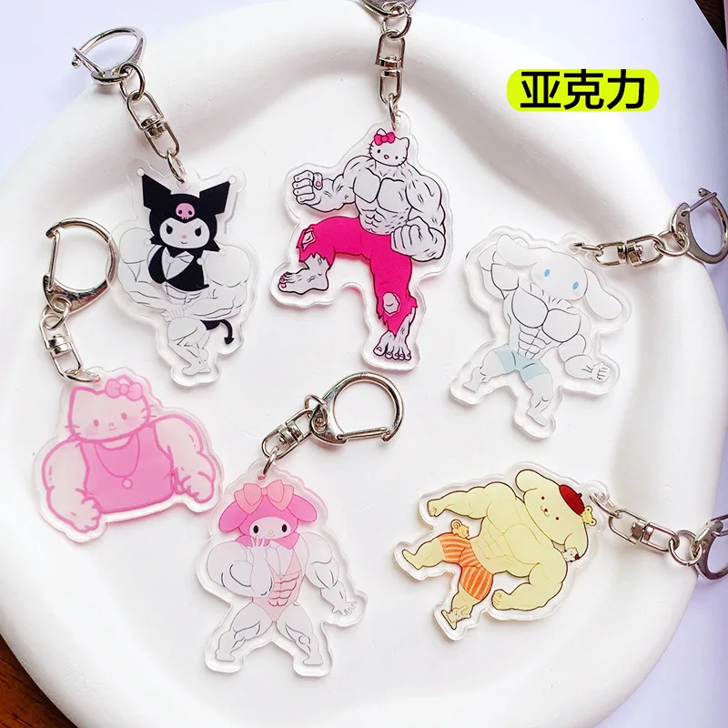Sanrio-Hello-Kitty-Kuromi-Melody-Cinnamoroll-Muscle-acr-lico-estilo ...