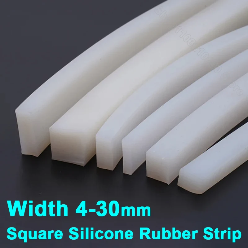 1Meter-Silicone-Rubber-Strip-Square-White-Anti-Oil-High-Temperature ...