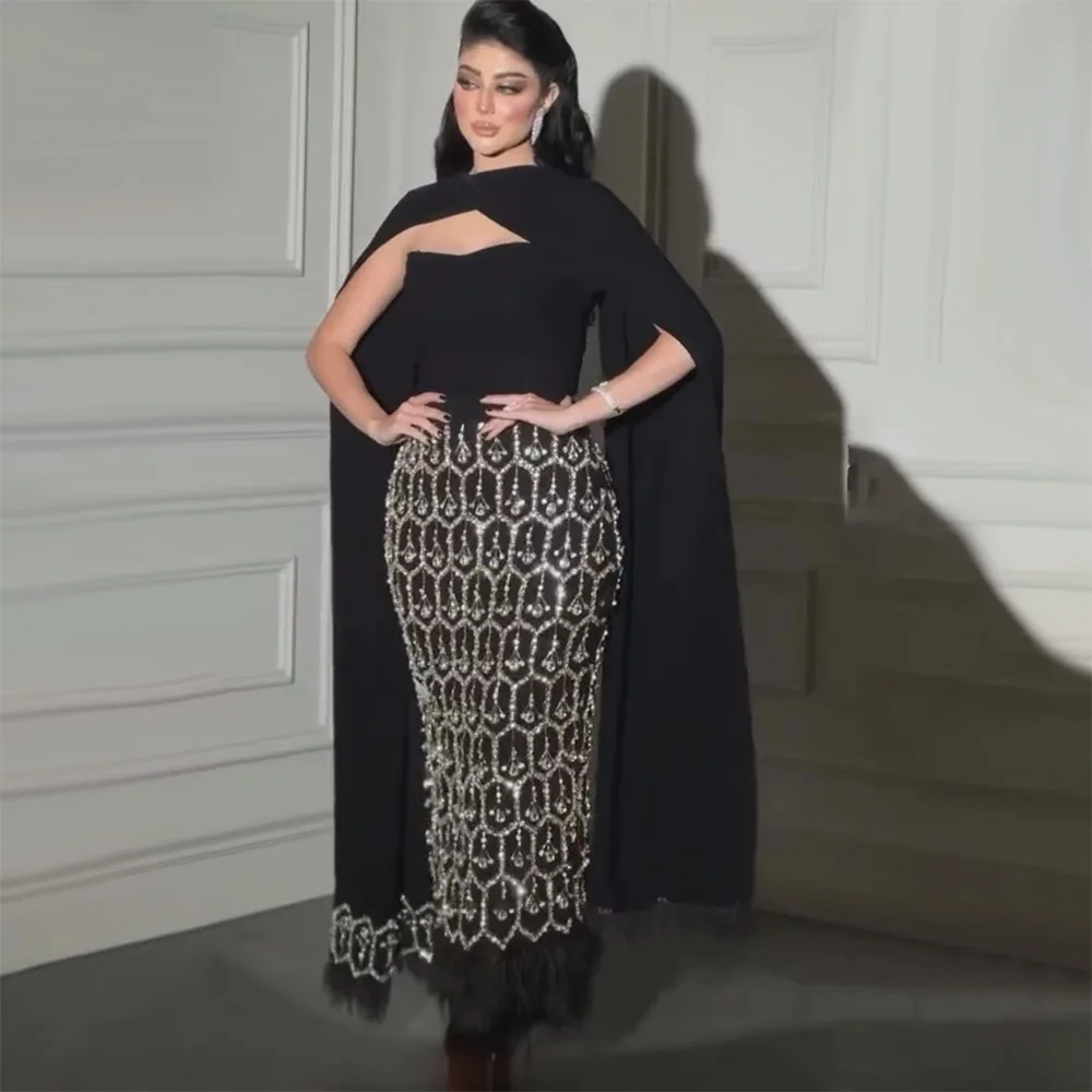 Serene-Hill-Arabic-Bling-Black-Mermaid-Evening-Dress-with-Cape-Feather ...