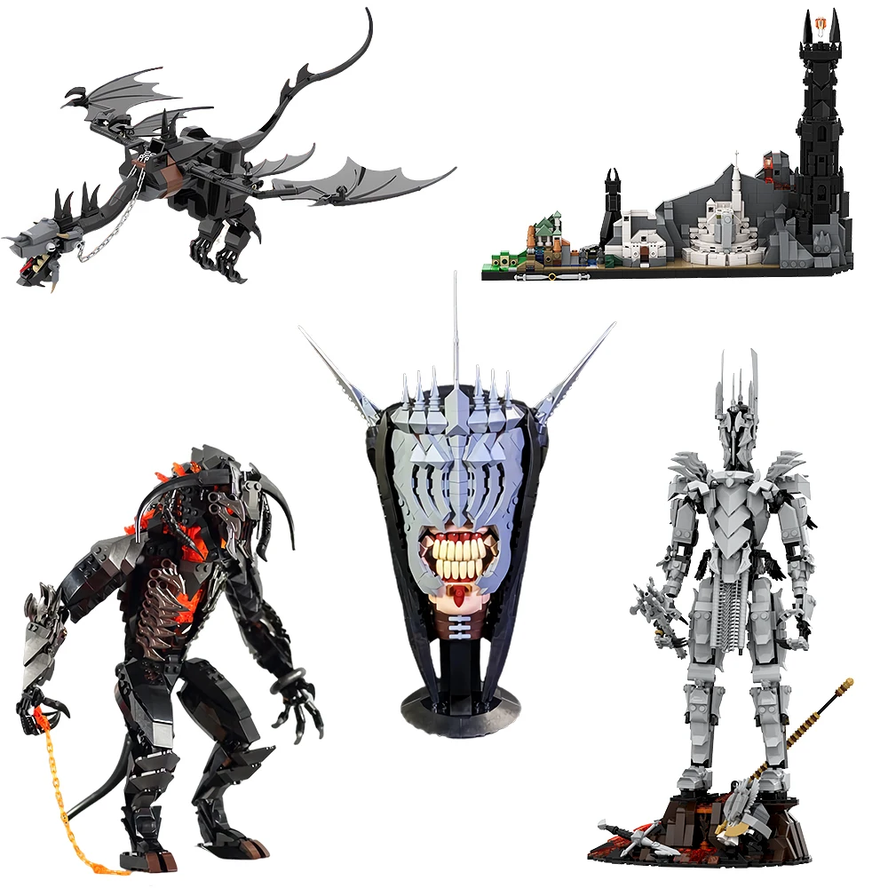 MOC-Rings-Movie-Sauron-Building-Block-Sets-Balrog-of-Moria-Bricks ...